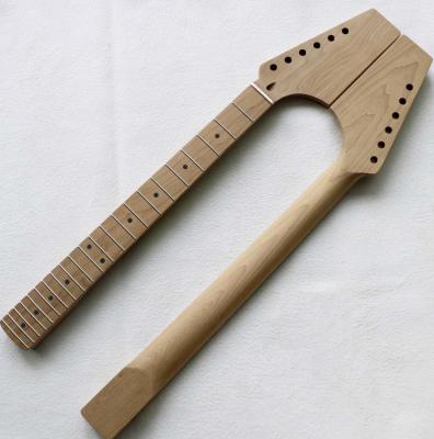 China Custom Grand Paddle Guitar Headstock Unfinished Roasted Maple ST Guitar Neck 22 Fret Electric Acoustic Guitar OEM for sale