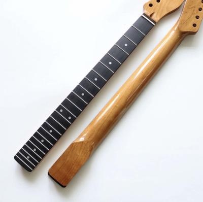 China Custom Grand 22 Fret Roasted Maple Electric Guitar Neck for Tele Kit Gloss Finish Bone Nut for sale