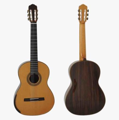 China Custom Grand Master Level Lattice Bracing Classical Guitar 650mm Scale Solid Flame Maple Back Side Ebony Fingerboard for sale