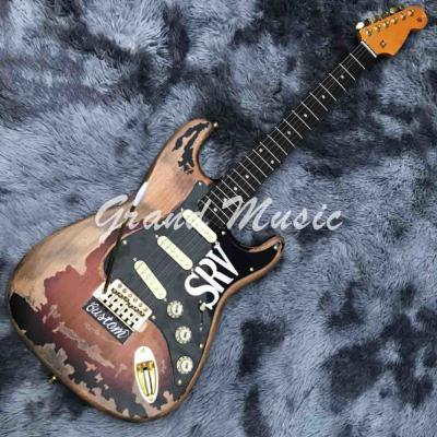 China Handmade ST SRV Electric Guitar Mahogany Body 21 Fret Vintage Style for sale
