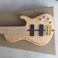 China Custom Burst Maple Top 6 String Bass Guitar Neck Through Body Ebony Fingerboard Active Pickups for sale