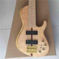 China Custom Burst Maple Top 6 String Bass Guitar Neck Through Body Ebony Fingerboard Active Pickups for sale