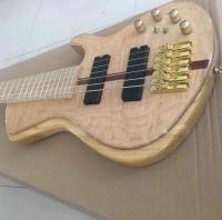 China Custom Burst Maple Top 6 String Bass Guitar Neck Through Body Ebony Fingerboard Active Pickups for sale