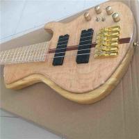 China Custom Burst Maple Top 6 String Bass Guitar Neck Through Body Ebony Fingerboard Active Pickups for sale