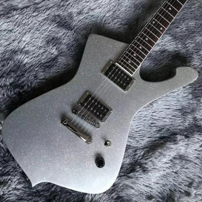 China Custom Grand Electric Guitar Silver Sparkling Mahogany Body 22 Fret Rosewood Fingerboard Chrome Hardware for sale