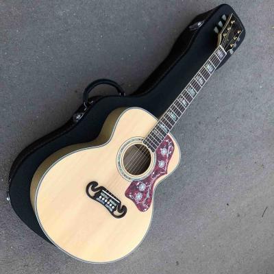 China Custom Grand 43 Inch Jumbo AAAAA All Solid Wood Acoustic Guitar Natural Spruce Rosewood for sale