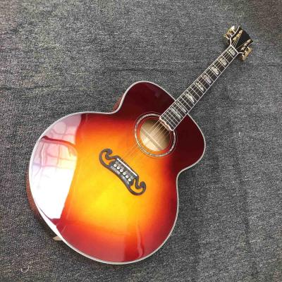 China Custom J200S 43 Inch Jumbo Acoustic Guitar Solid Spruce Top Flamed Maple Back Side Sunburst for sale