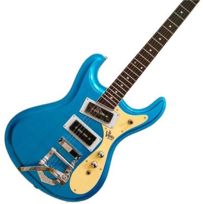 China Custom JR Ventures Mosrite Model Metallic Electric Guitar Blue 22 Fret Mahogany Body for sale