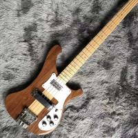 China Custom 4 String Walnut Electric Bass with Maple Fingerboard Neck Through Body Passive Pickups for sale