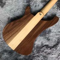 China Custom 4 String Walnut Electric Bass with Maple Fingerboard Neck Through Body Passive Pickups for sale
