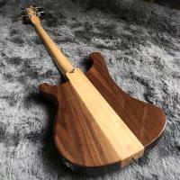 China Custom 4 String Walnut Electric Bass with Maple Fingerboard Neck Through Body Passive Pickups for sale