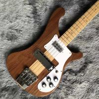China Custom 4 String Walnut Electric Bass with Maple Fingerboard Neck Through Body Passive Pickups for sale