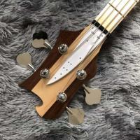 China Custom 4 String Walnut Electric Bass with Maple Fingerboard Neck Through Body Passive Pickups for sale