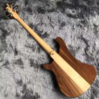China Custom 4 String Walnut Electric Bass with Maple Fingerboard Neck Through Body Passive Pickups for sale