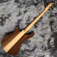 China Custom 4 String Walnut Electric Bass with Maple Fingerboard Neck Through Body Passive Pickups for sale