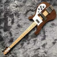 China Custom 4 String Walnut Electric Bass with Maple Fingerboard Neck Through Body Passive Pickups for sale