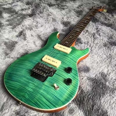 China Custom Flamed Maple Top Electric Guitar with P90 Pickup Rosewood Fingerboard for sale