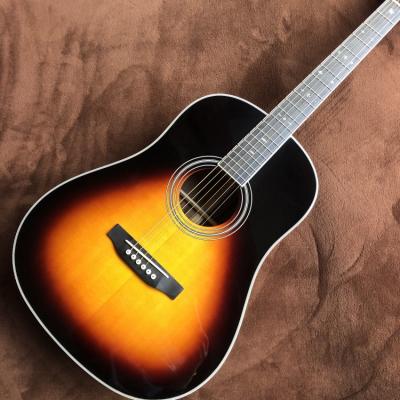 China Custom J45 AAAA All Solid Wood Acoustic Guitar Sandalwood Back Sides Sunset Color 20 Frets for sale