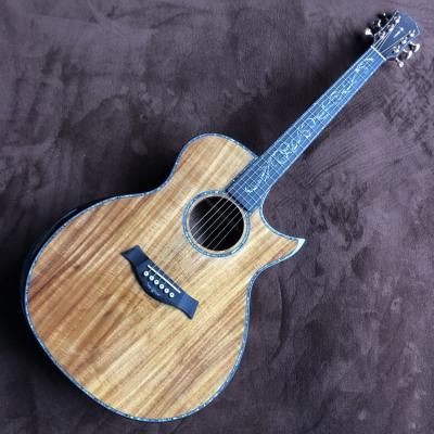 China Custom KOA Wood Acoustic Electric Guitar with Real Abalone Inlay 22 Fret GPS14 for sale