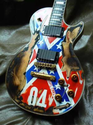 China Custom LP Electric Guitar Mahogany Body Neck 22 Fret One Piece RebelAged for sale