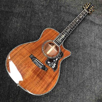 China Custom Solid KOA Wood Top OM Acoustic Guitar Life Tree Inlay Ebony Fingerboard 41 inch for sale