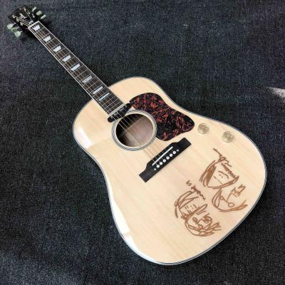 China Custom J160E Acoustic Electric Guitar 21 Fret Spruce Top Mahogany Bow Sunburst for sale