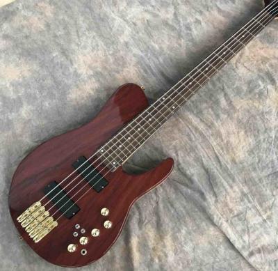 China Custom 5 String Electric Bass Guitar Mahogany Body Rosewood Fingerboard 24 Frets Passive Pickup for sale