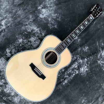 China Custom OM Body Acoustic Guitar 40 Inch Solid Spruce Top Ebony Fingerboard Rosewood Back Sides for sale