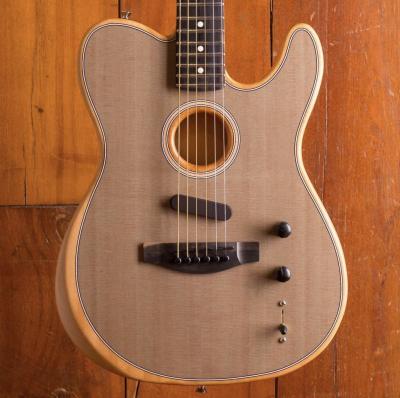 China Custom Acoustasonic Tele Sonic Electric Guitar Mahogany Body Maple Fretboard 22 Frets Satin Matte Finish for sale