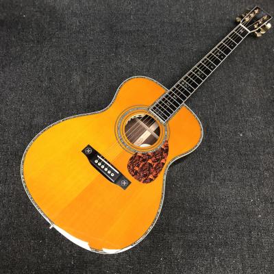 China Custom 40 Inch OM Body Acoustic Guitar with Signature In Yellow Spruce Top Mahogany Neck for sale