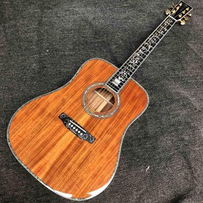 China Custom Solid KOA Wood Acoustic Guitar 41 Inch D Body Abalone Inlay Ebony Fingerboard for sale
