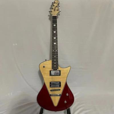 China Custom Ernie Ball Music Man Armada Electric Guitar V-Shape Flame Maple Top HH 22 Fret Basswood Body for sale