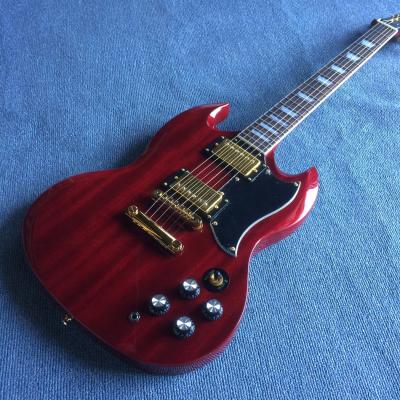 China Custom Grand Solid Mahogany Electric Guitar 22 Fret Gold Hardware Tune-O-Matic Bridge for sale