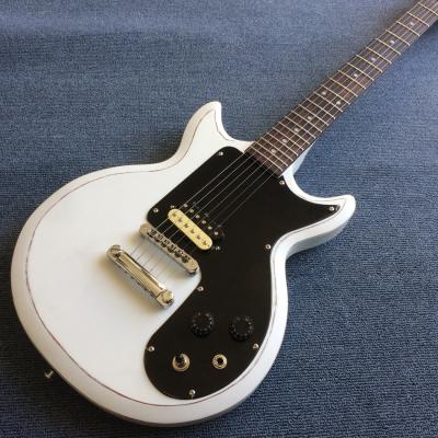 China Custom Chrome Hardware Electric Guitar Mahogany Body Rosewood Fingerboard 22 Fret Semi-Gloss Alpine White for sale