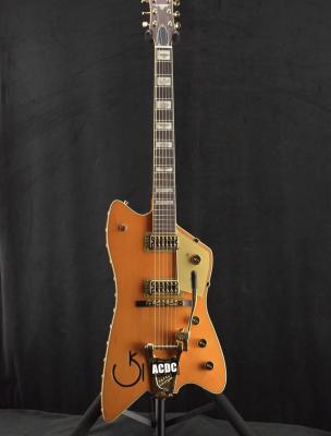 China Custom BillyBo Jupiter Orange Electric Guitar with Bigsby Tremolo Bridge Gold Hardware Mahogany Body 24 Frets for sale