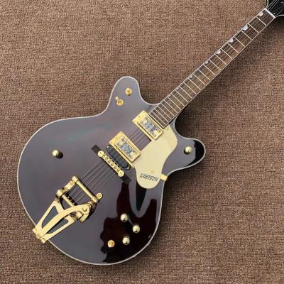 China Custom Grand Double Convex Electric Guitar Big Tremolo Rosewood Fingerboard 24 Frets Wine Red for sale