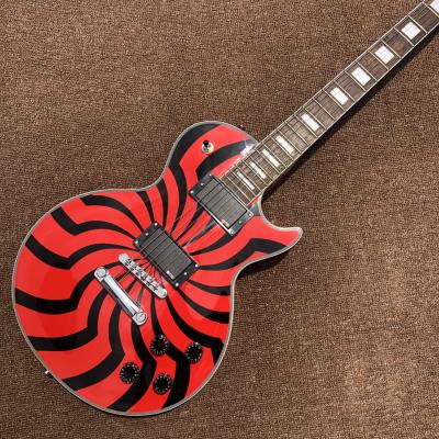 China Custom Grand LP Style Electric Guitar G-Zakk Wylde Bullseye Cherry Sunburst 24 Fret Mahogany Body Chrome Hardware for sale