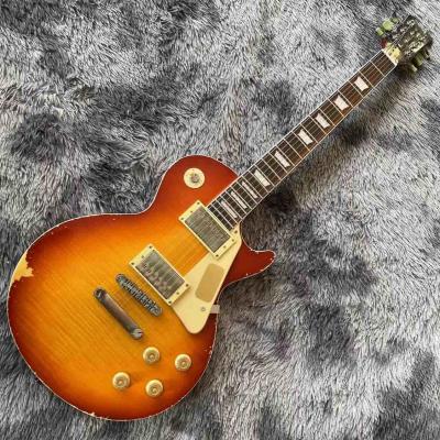 China Custom Grand G-LP Les Paul Relic Electric Guitar Cherryburst 22 Fret Mahogany Body OEM for sale