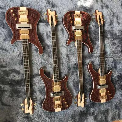 China Custom Grand Rickenbacker Style 4 String Neck Through Body Electric Bass Guitar Mahogany 22 Fret for sale