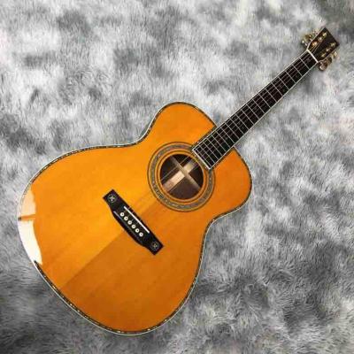 China Custom 40 Inch OM Body Acoustic Guitar in Yellow Abalone Binding for sale