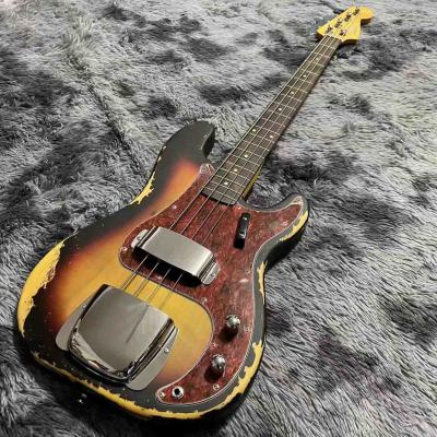 China Custom 4 String P Bass Guitar Vintage Relic Finish Mahogany Body Maple Neck Rosewood Fingerboard 21 Frets OEM for sale