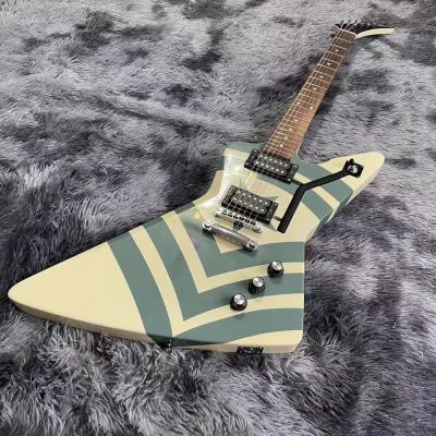 China Custom Grand Explorer Electric Guitar 22 Fret Basswood Body Maple Neck Rosewood Fingerboard Black Military Green for sale