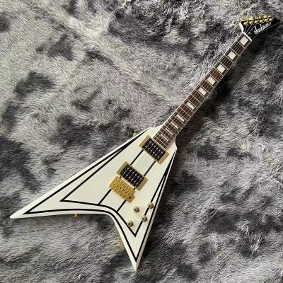 China Custom Grand Jack Electric Guitar White Black Strips Gold Hardware 20 Frets OEM for sale