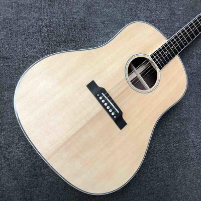 China 41 inch Natural Solid Wood J45 Acoustic Guitar with White Binding Spruce Top Mahogany Back Sides for sale