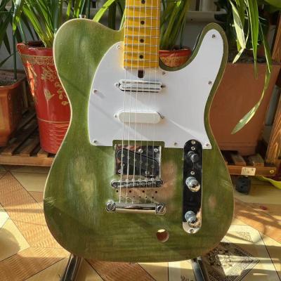 China Custom Grand TPP Francis Rossi Status Quo Tribute Relic Electric Guitar 22 Fret Mahogany Green for sale