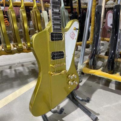 China Custom Grand Firebird Style Electric Guitar Golden Color Gold Hardware 22 Fret Mahogany Neck Rosewood Fingerboard for sale