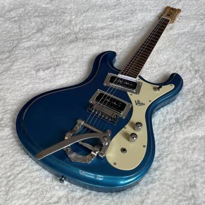 China Custom 1966 Ventures Mosrite JRM Johnny Ramone Electric Guitar Blue Tremolo Tailpiece 22 Fret for sale