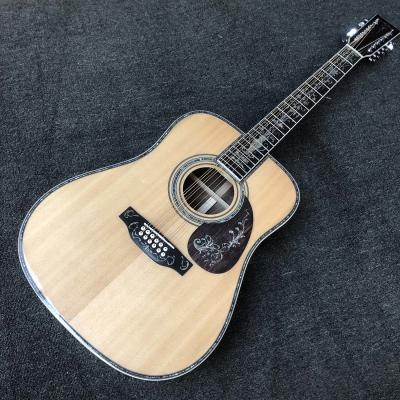 China Custom 12 String Solid Spruce Top 41 Inch Dreadnought Acoustic Guitar with Ebony Bow Rosewood Fingerboard for sale