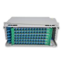 China Plastic Fiber Optic Splice Cable ODF with 48 Port Full Loaded Tray and SC/UPC Adapters for sale