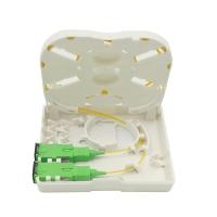 China Wall Mounted FTTH Mini Fiber Optic Socket Panel Box with 2 Ports and SC/APC Pigtail for sale